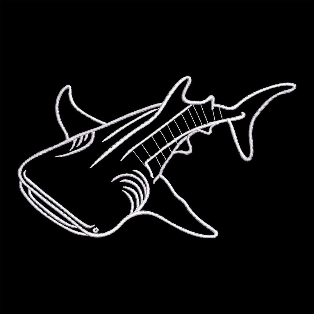 Minimalist Whale Shark Embroidery Design – Unique Ocean-inspired Line ...