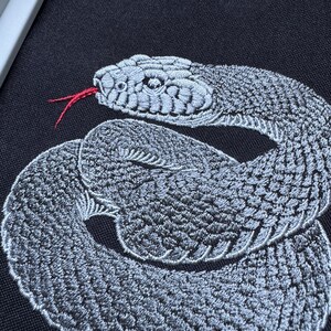 Realistic Snake Embroidery Design – Coiled Serpent Pattern, Wildlife ...