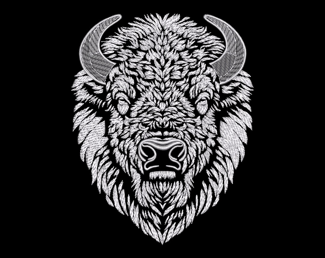 Majestic Bison Head Embroidery Design - Exquisite Machine Embroidery ...