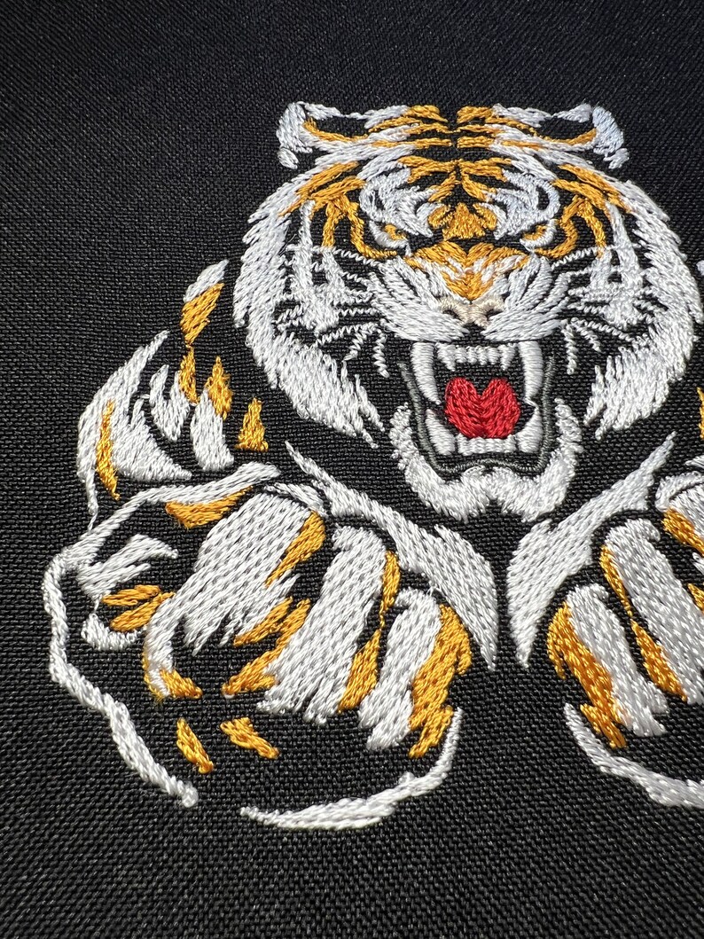 Brutal Tiger Fighter Embroidery Design - Fierce Raw Power for Dark ...