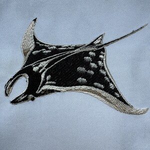 Elegant Manta Ray Embroidery Design – Stingray Pattern, Oceanic ...