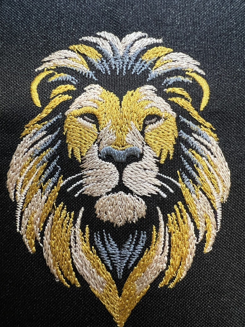 Sovereign Lion Majesty Embroidery Design - Royal Feline for Dark ...