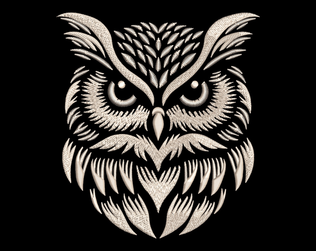 Midnight Owl Embroidery Design - Mystic Fairy Forest Bird, Optimized ...