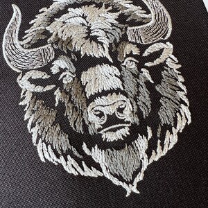 Monochrome Bison Head Embroidery Design - Exquisite Machine Embroidery ...