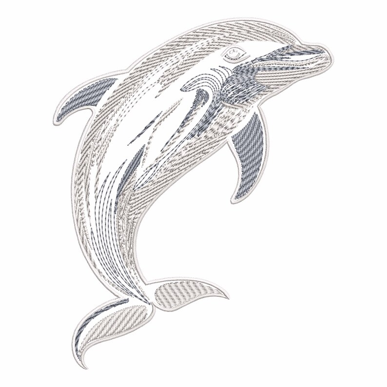 Dolphin Embroidery Design – Ocean Marine Life Pattern, Digital Sewing ...
