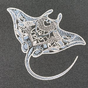 Elegant Manta Ray Embroidery Design - Oceanic Stingray Pattern for ...