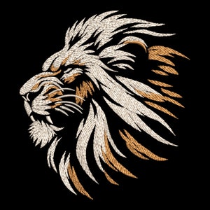 Fierce Royal Lion Embroidery Design - Angry Jungle King for Dark Fabric ...