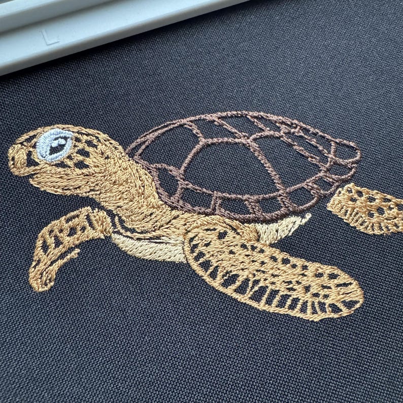 Sea Turtle Embroidery Design – Realistic Ocean Animal Digital File for ...