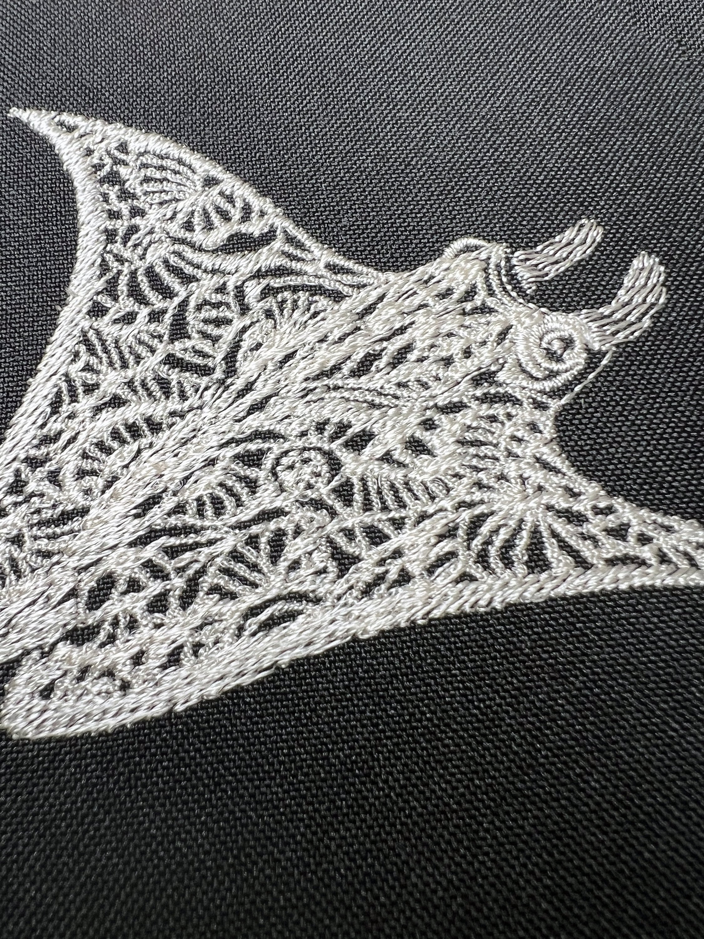 Majestic Manta Ray Embroidery Design - Oceanic Lace Stingray Pattern ...