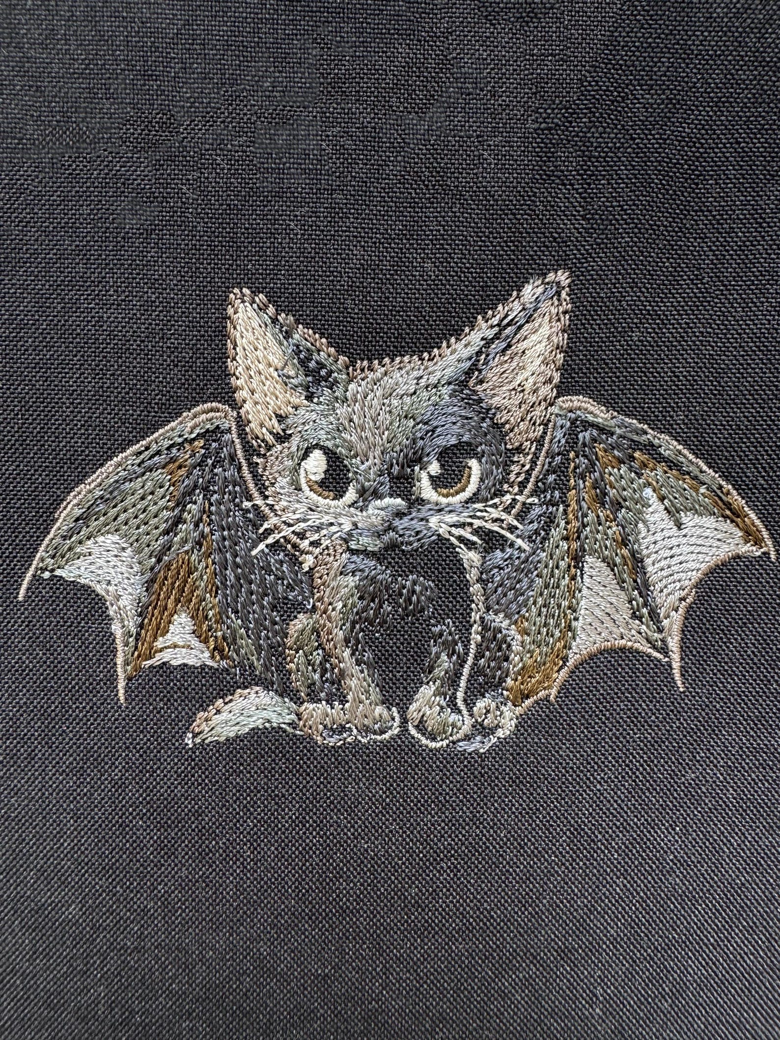 Adorable Bat Cat Embroidery Design "night Guardian" - Halloween Fantasy ...