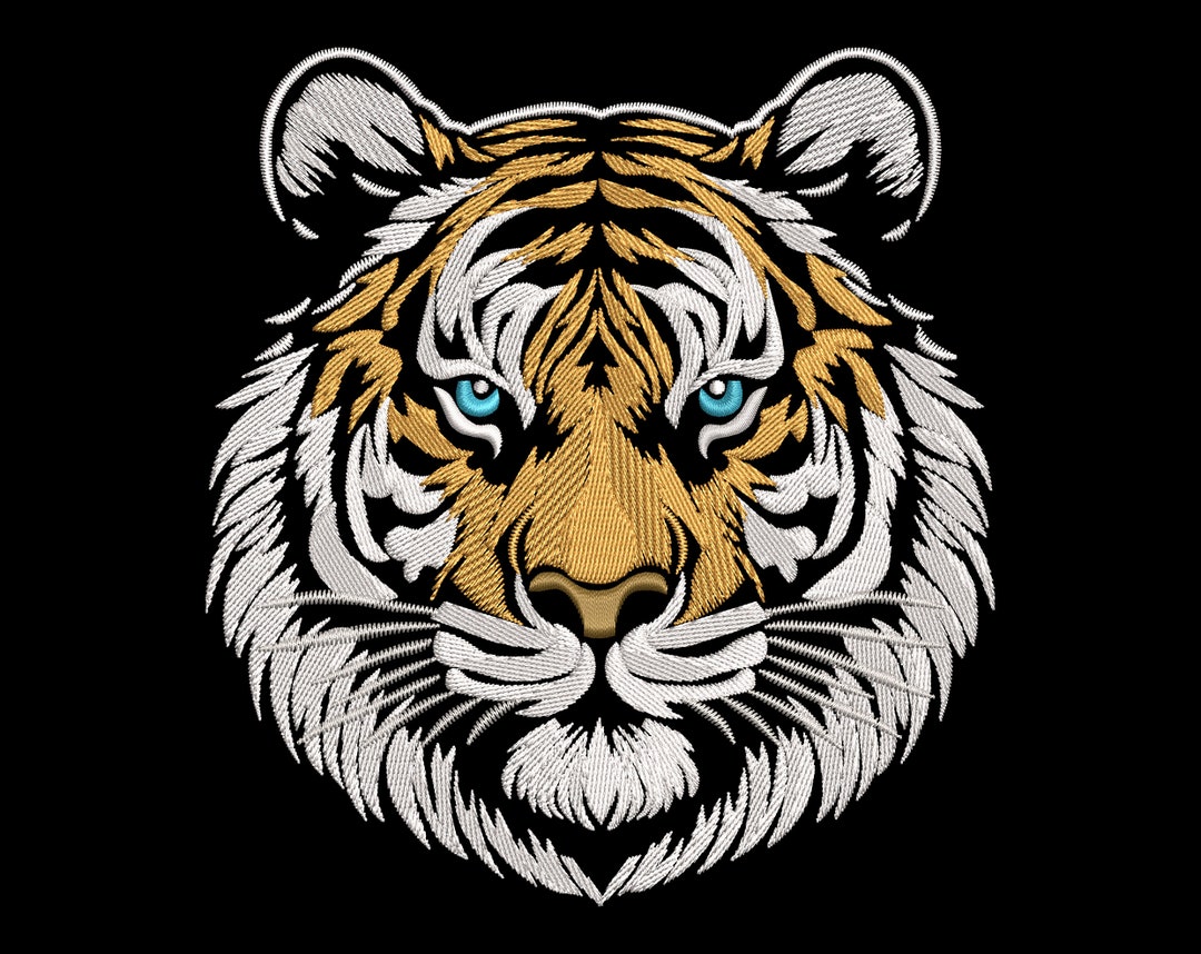 Majestic Bengal Tiger Embroidery Design - Regal Feline Gaze PES File ...