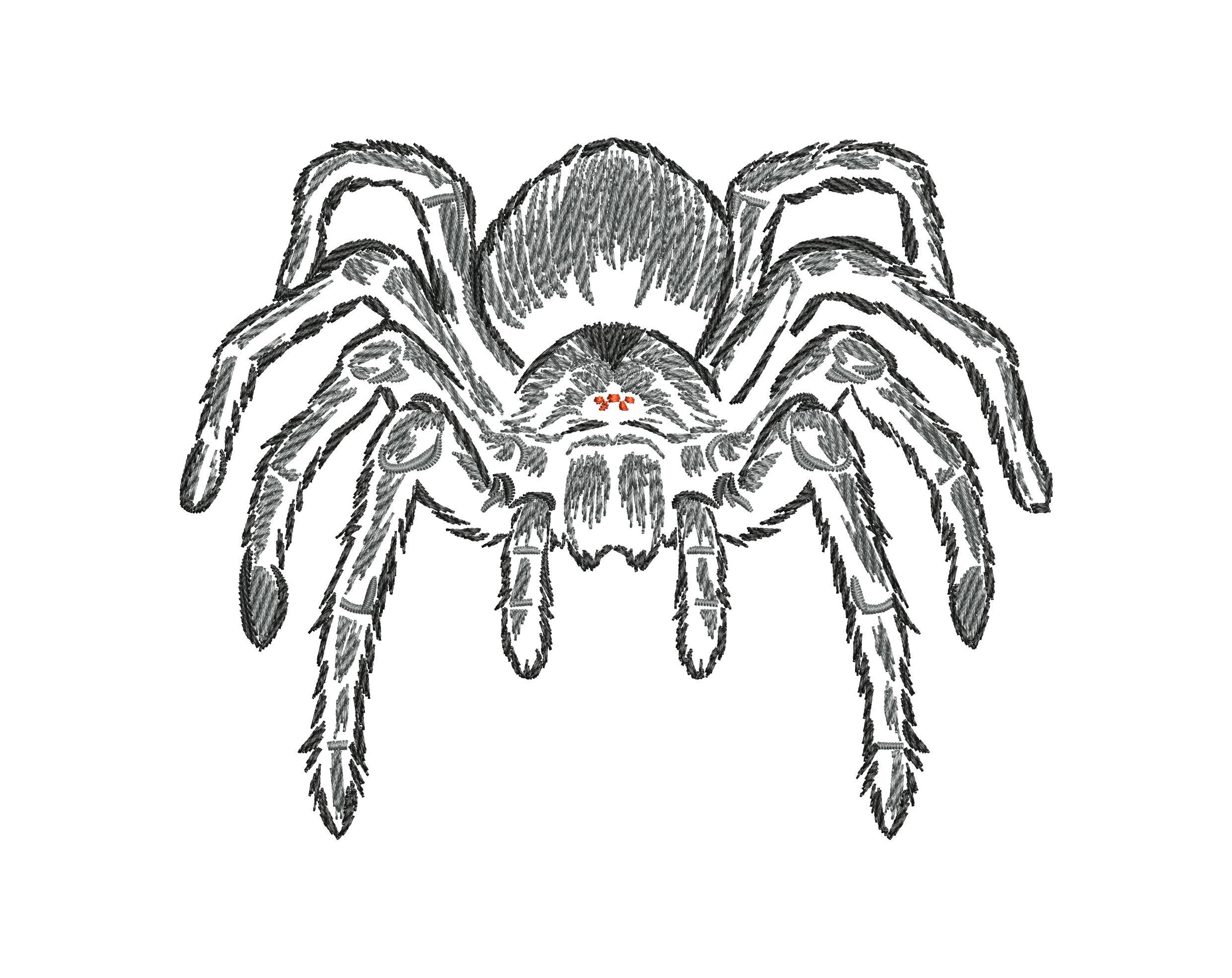 Realistic Tarantula Spider Embroidery Design - Creepy Halloween ...