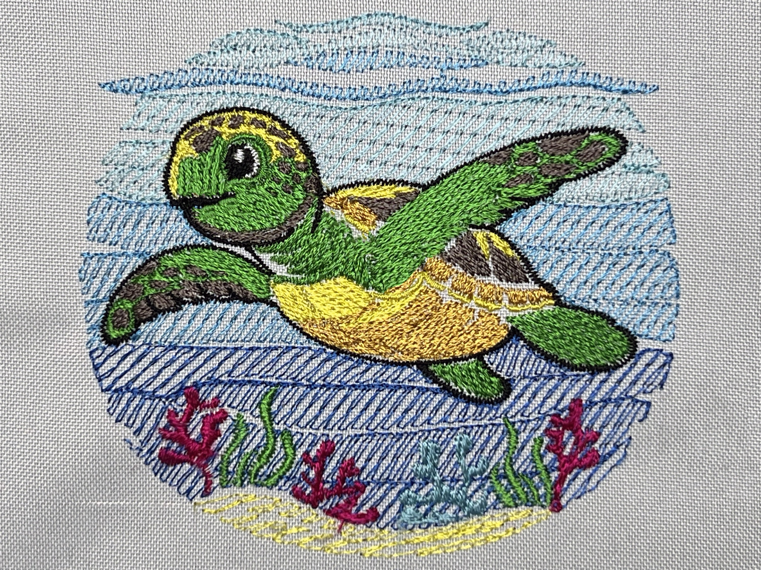 Cute Baby Turtle Embroidery Design - Oceanic Voyage Pattern, Nursery ...