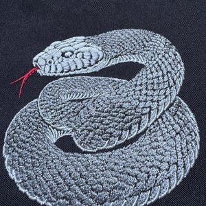 Realistic Snake Embroidery Design – Coiled Serpent Pattern, Wildlife ...