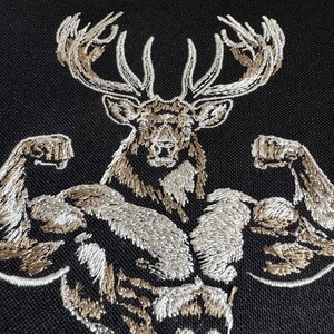 Muscular Deer Embroidery Design - Strong Deer, PES File, Unique ...
