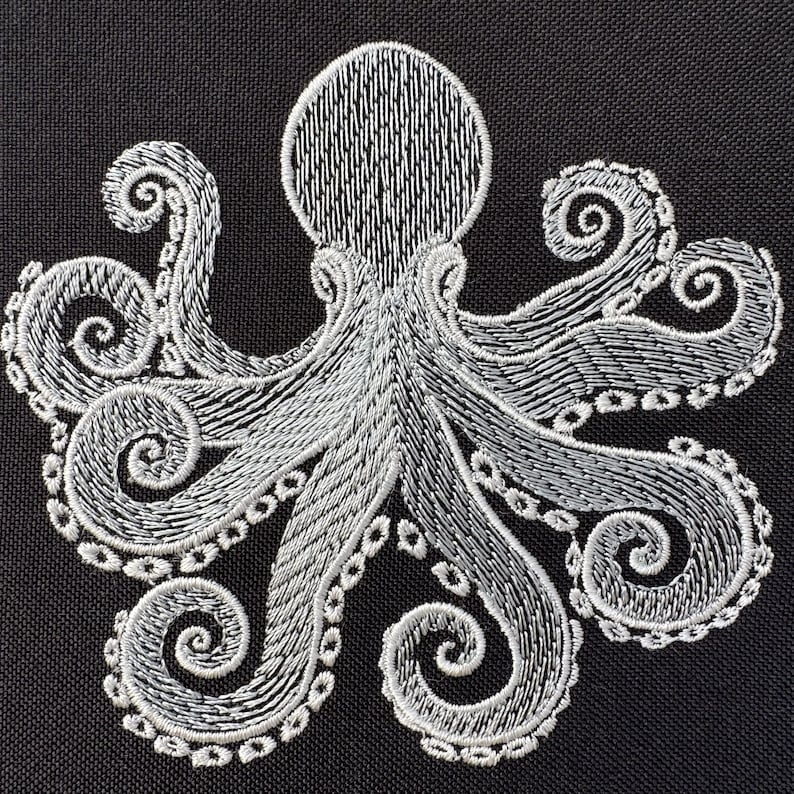 Octopus Embroidery Design – Ocean-inspired Motif, Marine Wildlife File ...