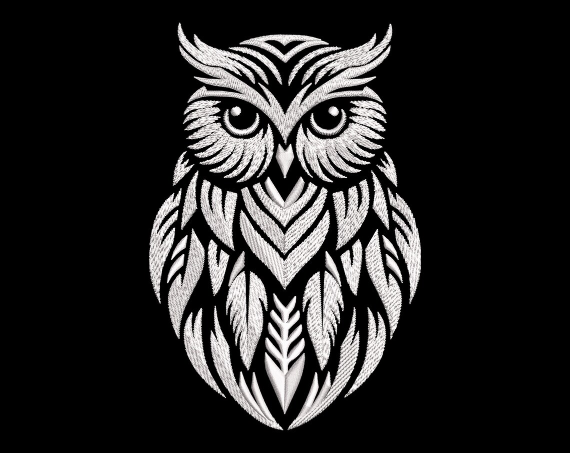 Elegant Mystic Owl Embroidery Designs Bundle, Wisdom Emblem for Dark ...