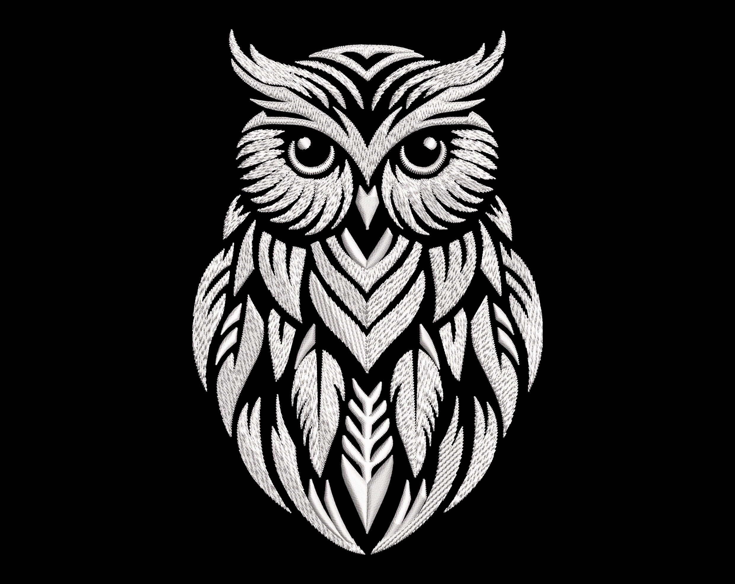 Elegant Mystic Owl Embroidery Designs Bundle, Wisdom Emblem for Dark ...