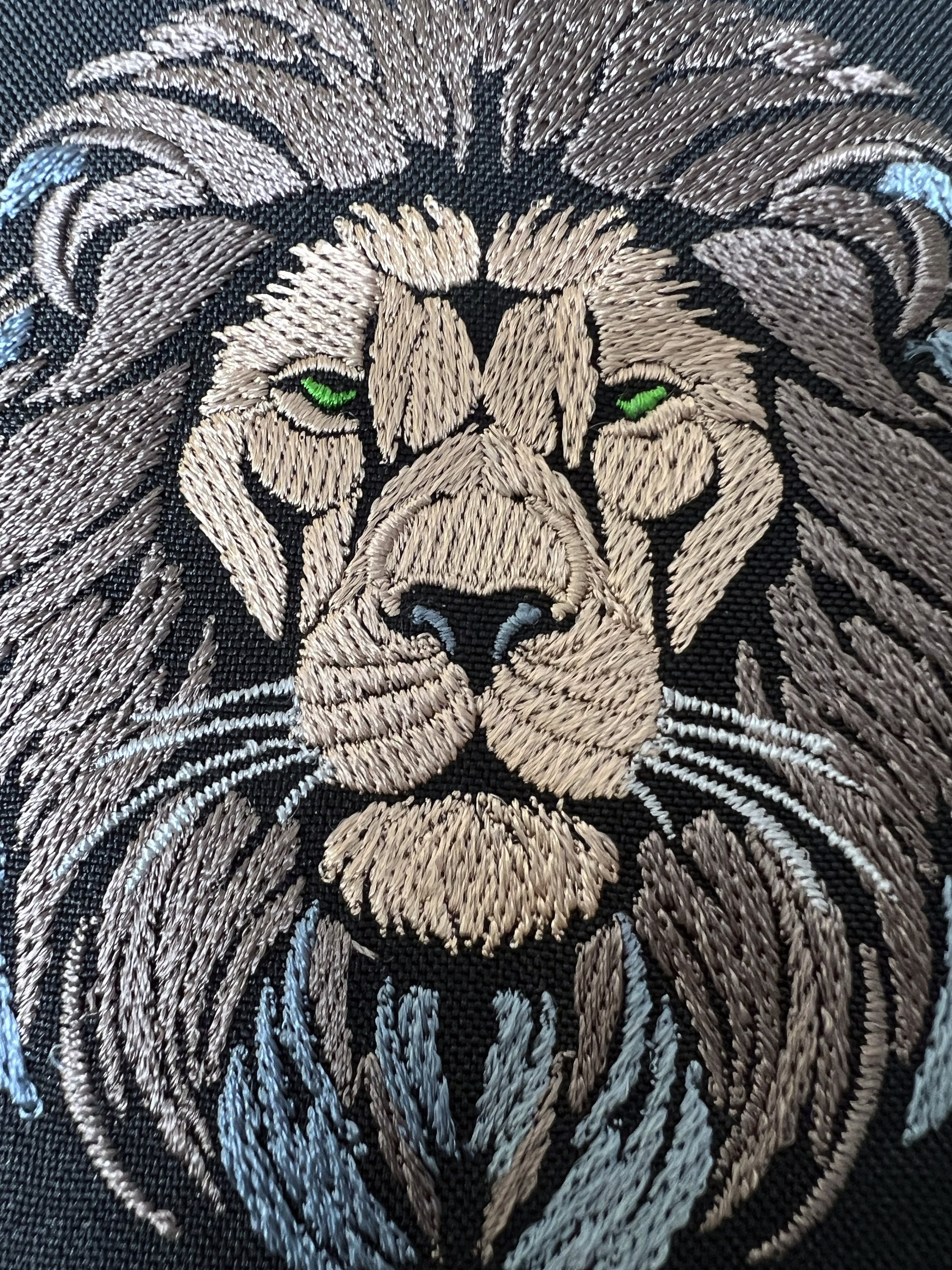 Sovereign Lion Embroidery Design - Royal Feline Majesty for Dark ...