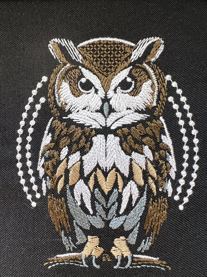 Enchanting Owl Embroidery Designs Bundle - Nocturnal Birds for Dark ...