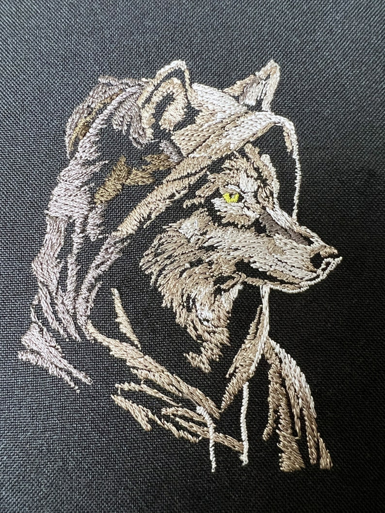 Stylish Wolf in Hoodie Embroidery Design – Urban Style Animal Pattern ...