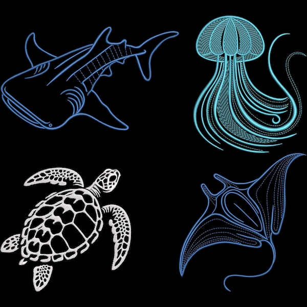 Sea Life Embroidery - Etsy