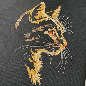 Cat Embroidery Design – Realistic Feline Profile, Elegant Pet Digital ...