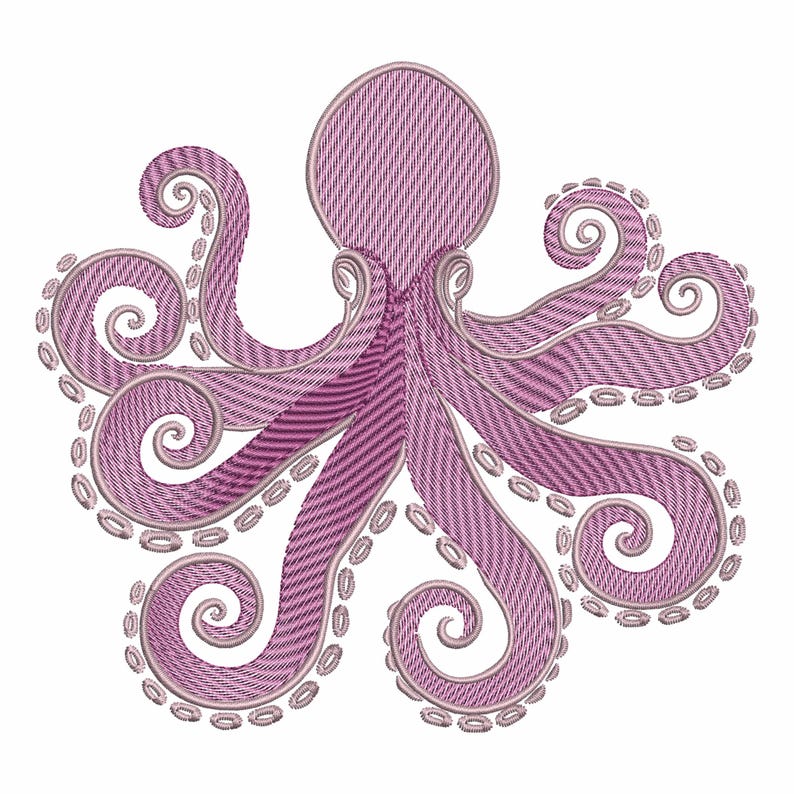 Octopus Embroidery Design – Ocean-inspired Motif, Marine Wildlife File ...