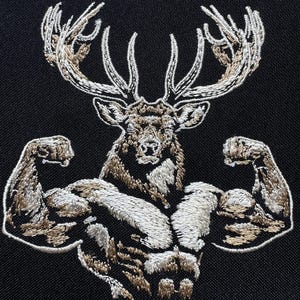 Muscular Deer Embroidery Design - Strong Deer, PES File, Unique ...