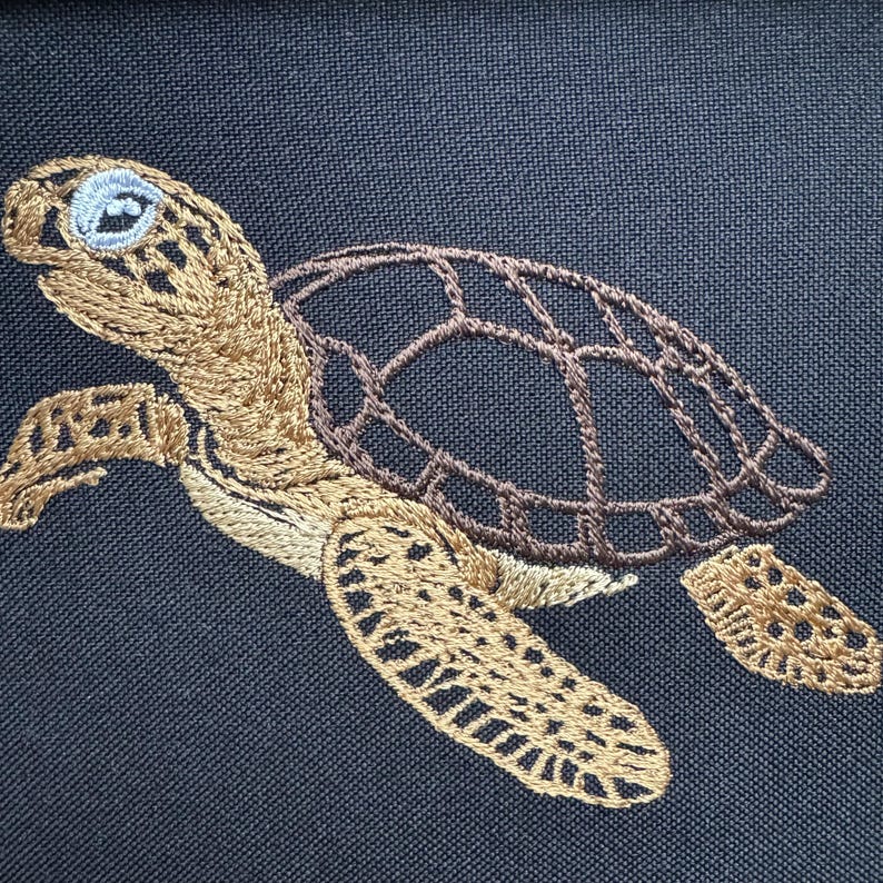 Sea Turtle Embroidery Design – Realistic Ocean Animal Digital File for ...