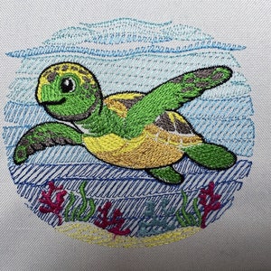 Cute Baby Turtle Embroidery Design - Oceanic Voyage Pattern, Nursery ...