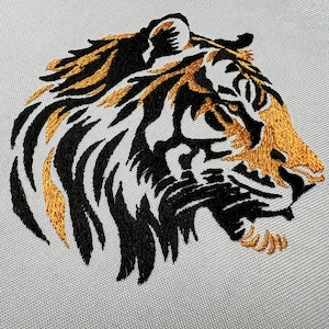 Bengal Tiger Head Embroidery Design - Majestic Jungle Feline for White ...