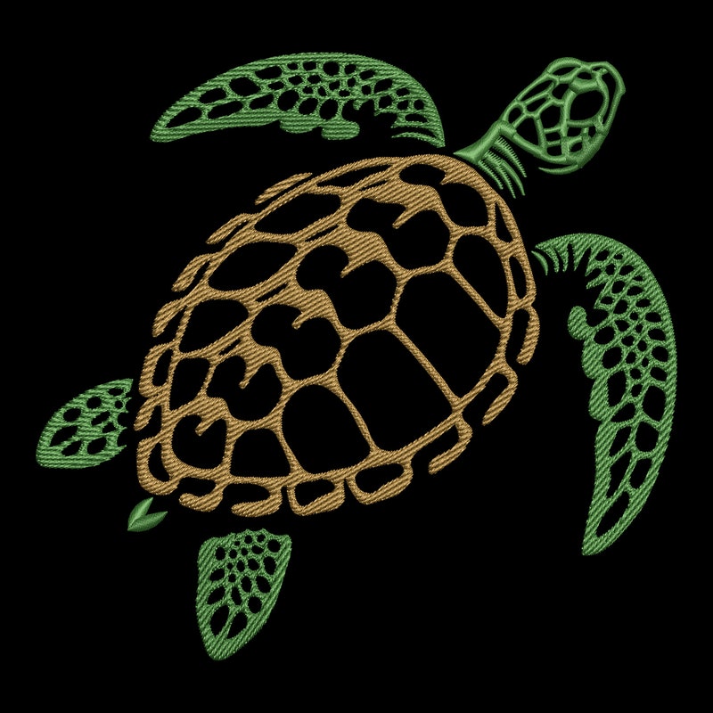 Turtle Embroidery - Etsy