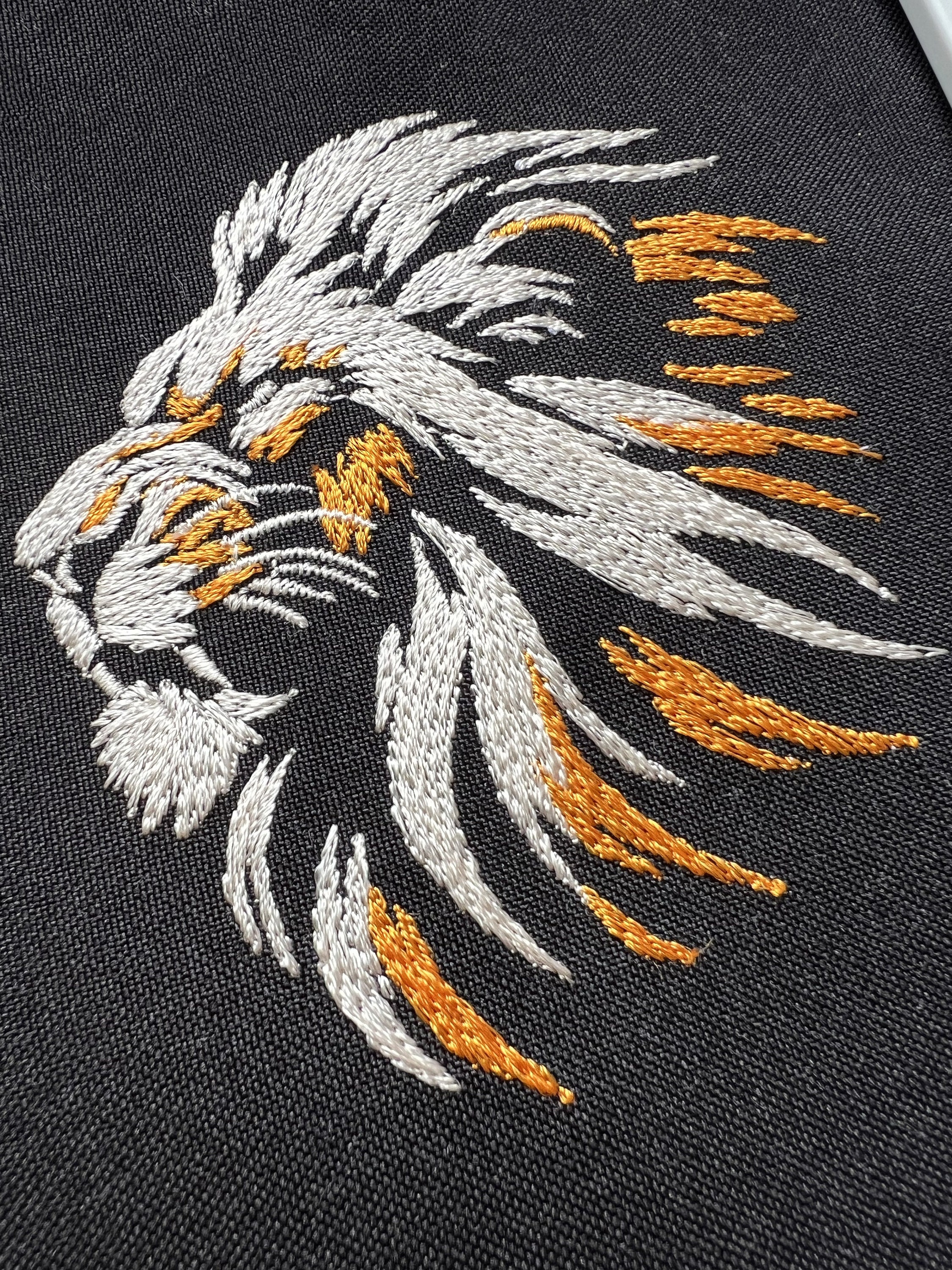Fierce Royal Lion Embroidery Design - Angry Jungle King for Dark Fabric ...