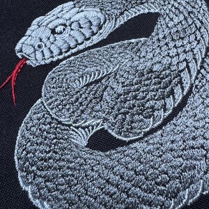 Realistic Snake Embroidery Design – Coiled Serpent Pattern, Wildlife ...