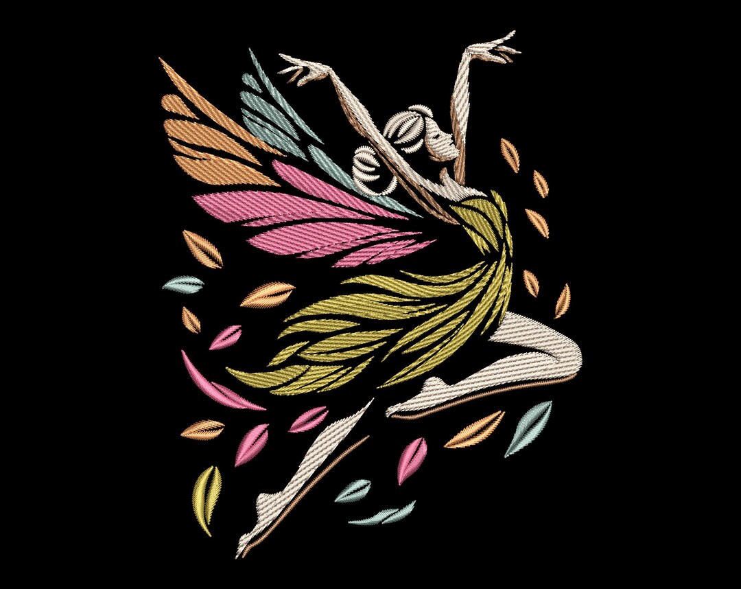 Dancing Fairy Embroidery Design - Colorful Fantasy PES File, Whimsical ...