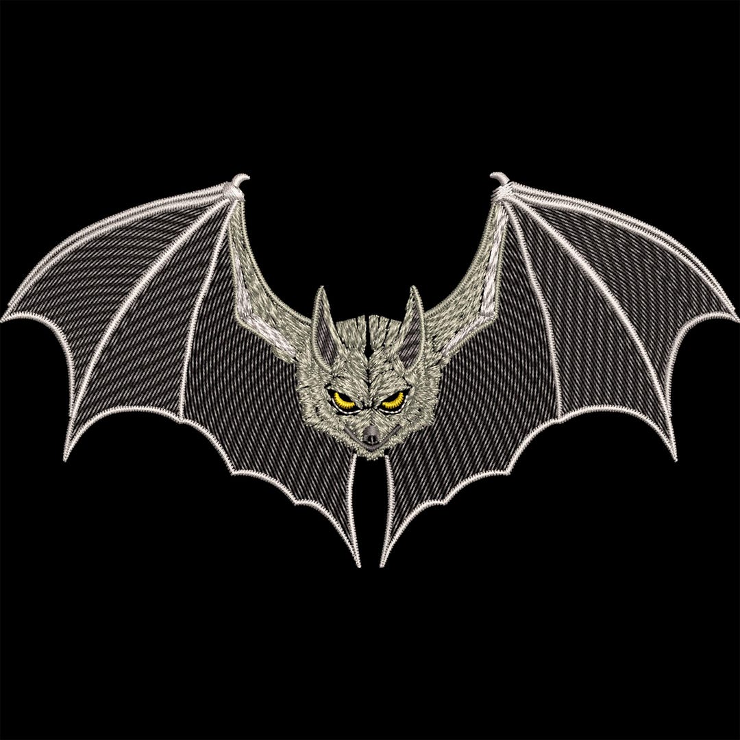 Fierce Vampire Bat Embroidery Design - Gothic Bat Embroidery PES File ...