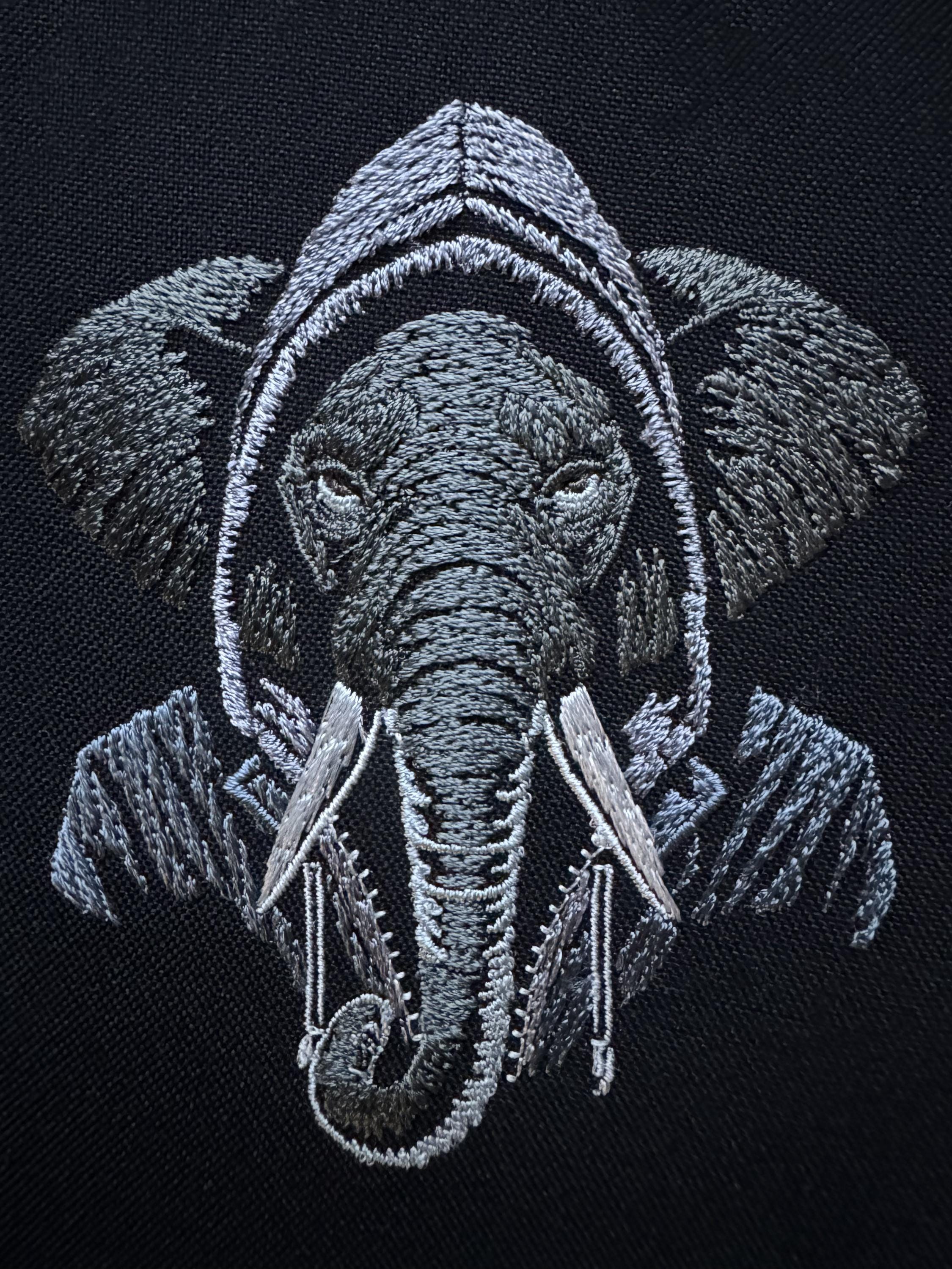 Urban Elephant Embroidery Design - Majestic Elephant With Hoodie ...
