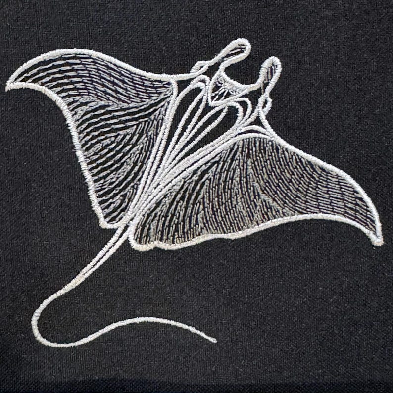 Manta Ray Embroidery Design – Ocean Wildlife Pattern, Nautical Sewing ...
