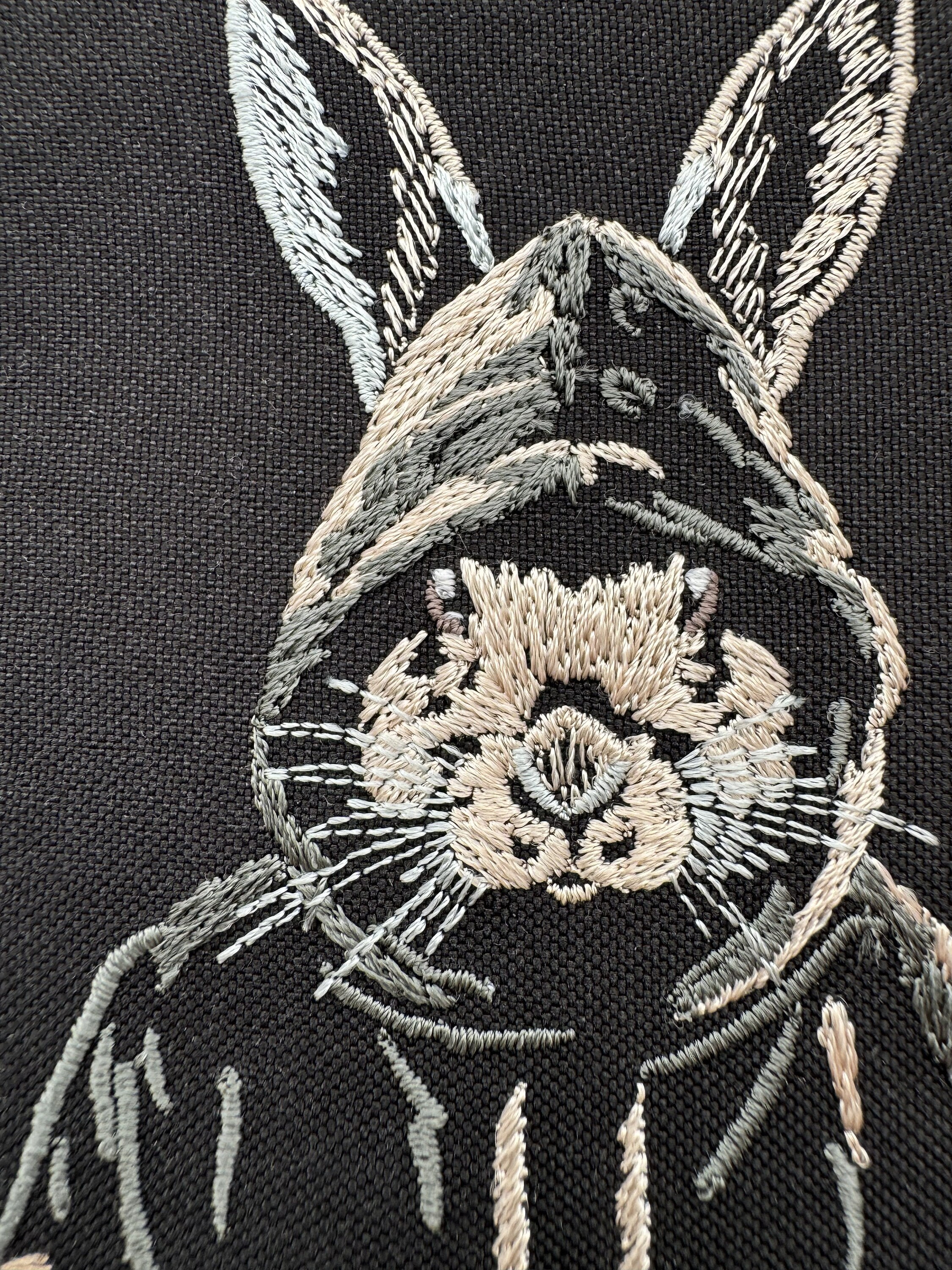 Cool Bunny Embroidery Design – Hipster Rabbit Machine Embroidery ...