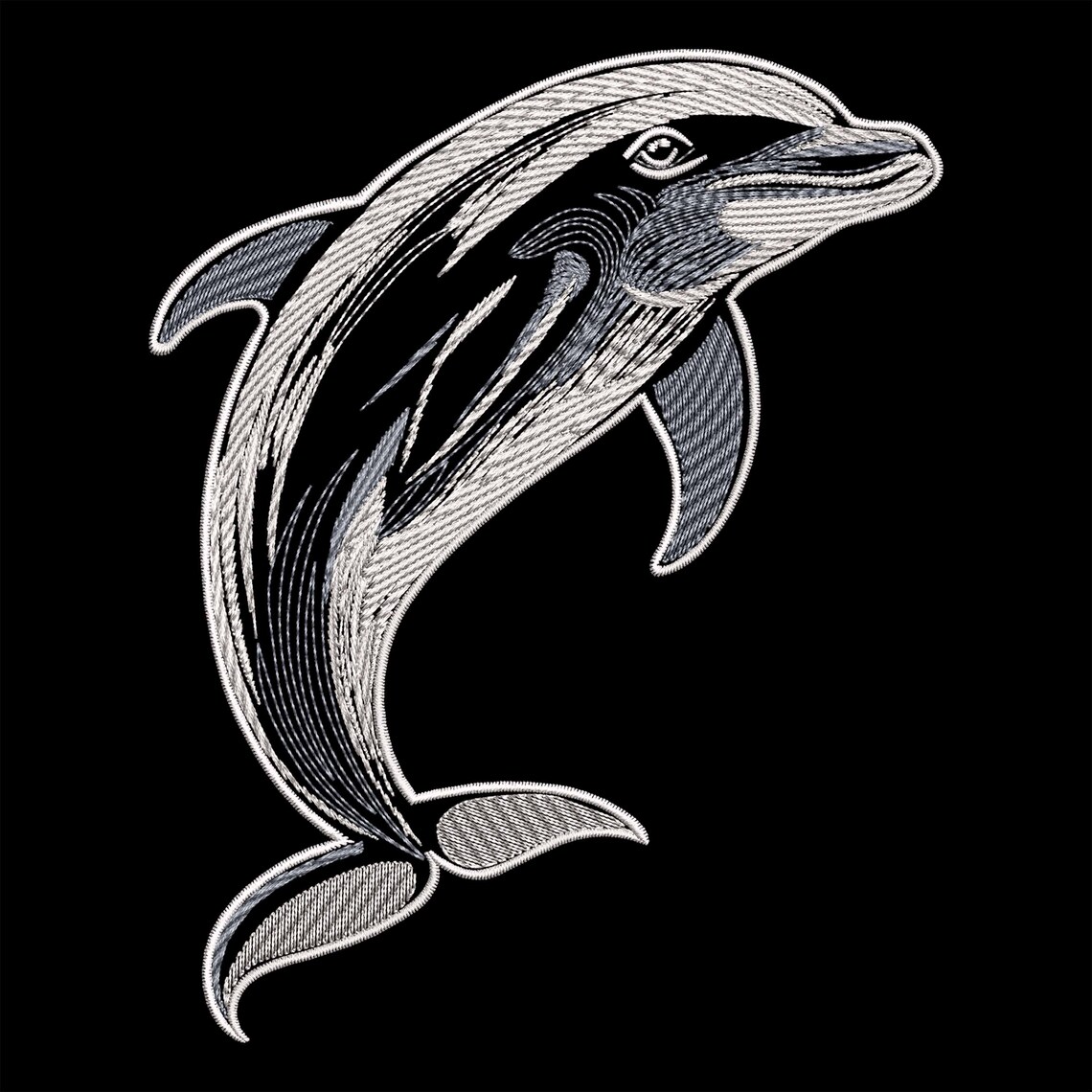 Dolphin Embroidery Design – Ocean Marine Life Pattern, Digital Sewing ...