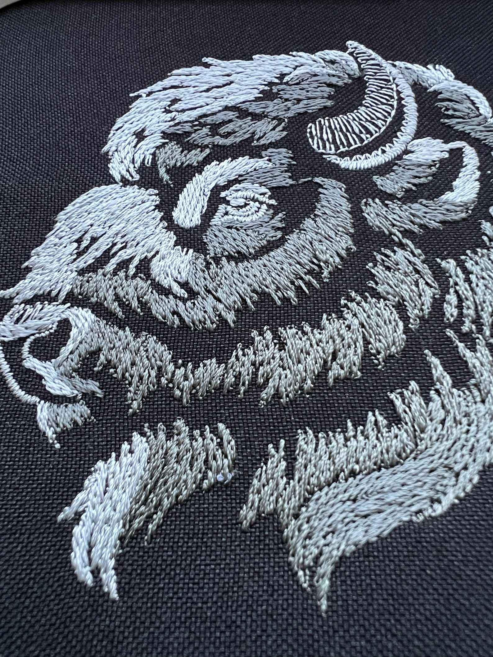 Monochrome Bison Head Embroidery Design - Majestic Wild Animal Machine ...