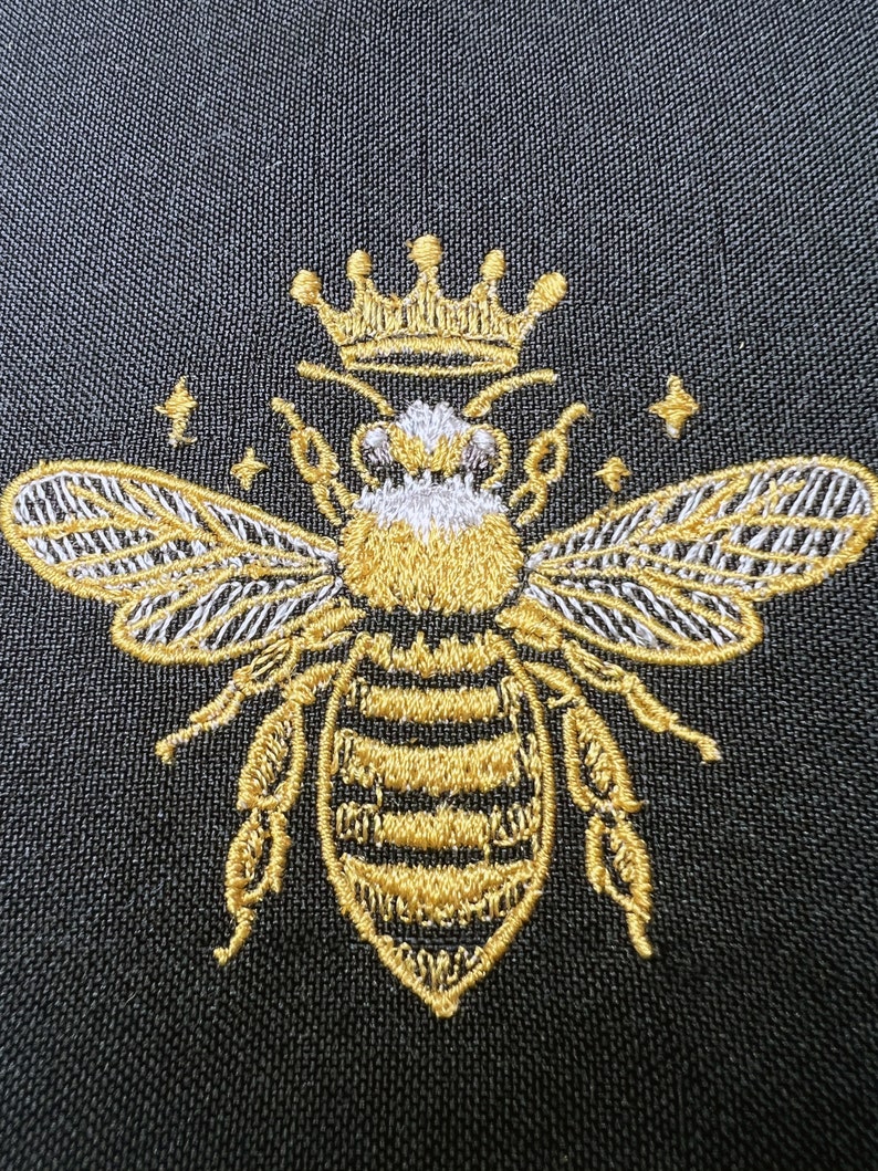 Royal Bee Embroidery Designs Bundle - Golden Honeybee for Dark Textiles ...