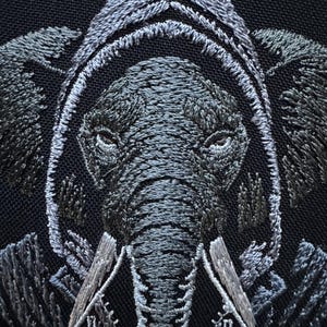 Urban Elephant Embroidery Design - Majestic Elephant With Hoodie ...