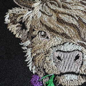 Adorable Highland Cow Embroidery Design – Rustic Farm Animal Pattern ...