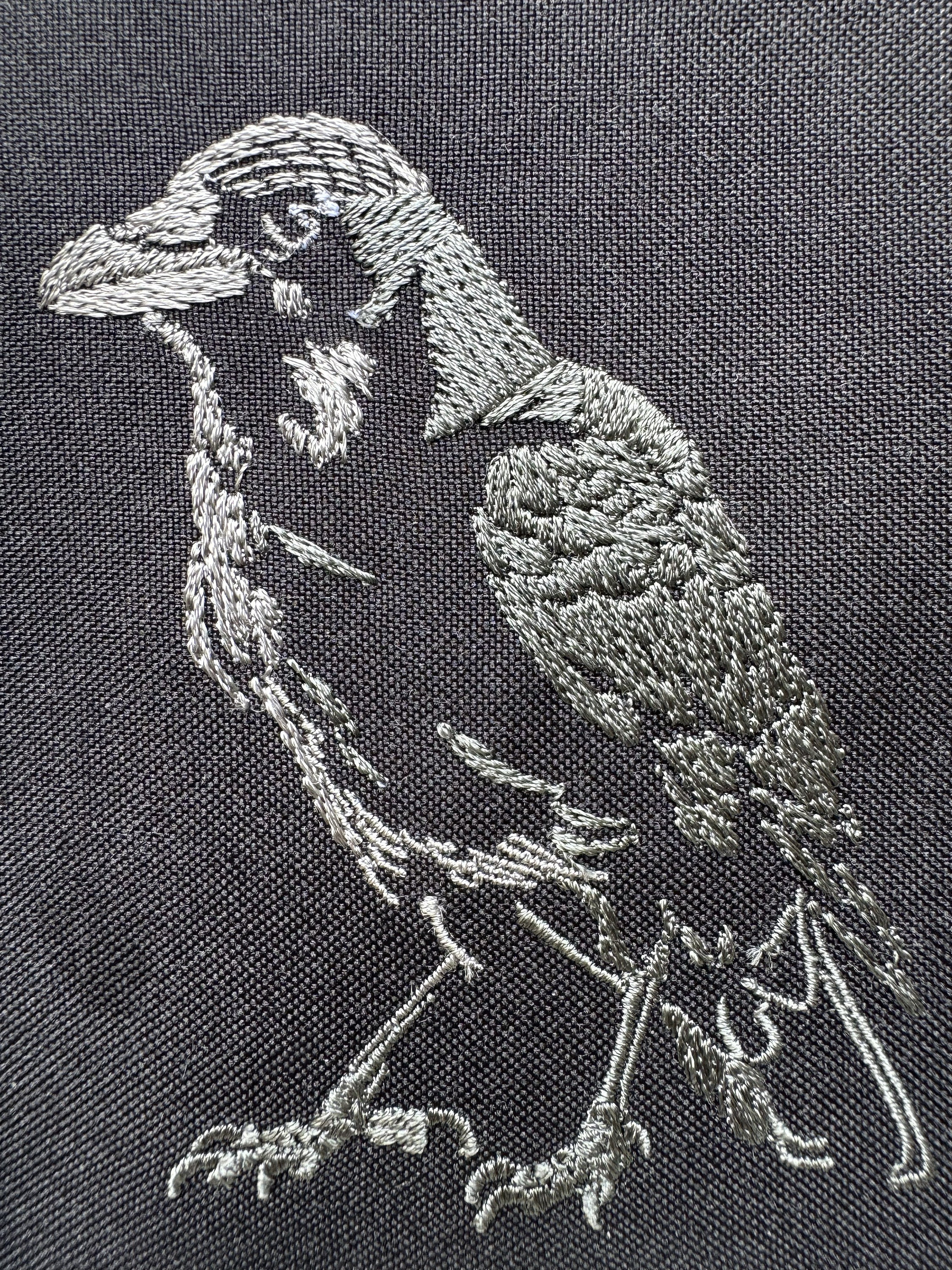 Realistic Raven Embroidery Design – Mystical Bird Pattern for Black ...