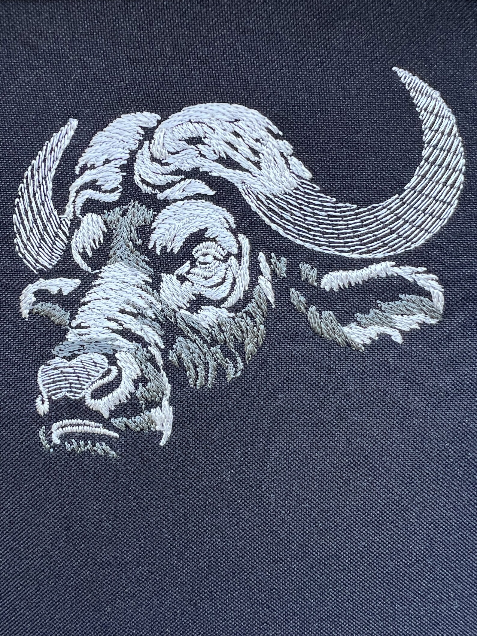 Black and White Buffalo Head Embroidery Design - Majestic Wild Animal ...