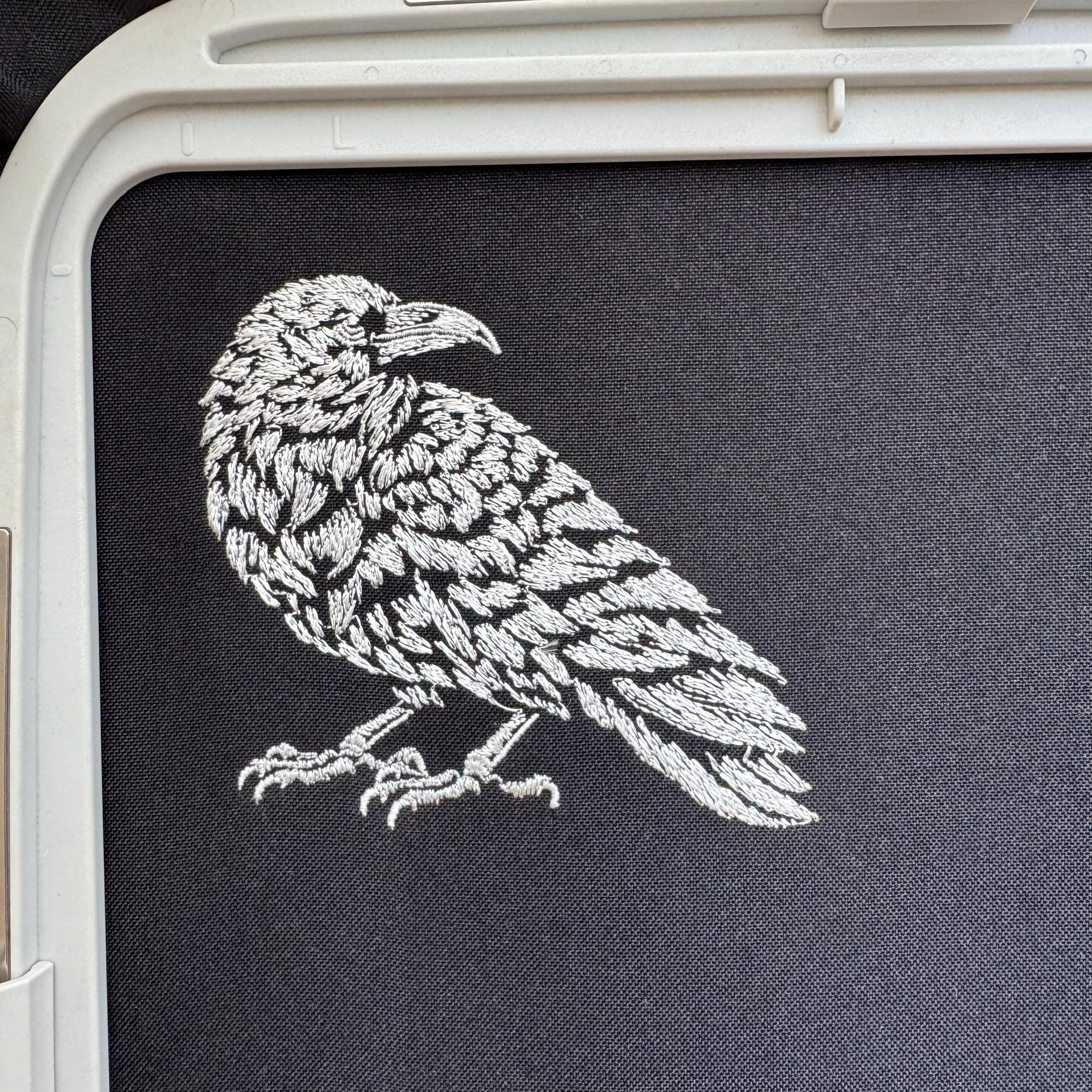Raven Embroidery Design – Gothic Black Bird Pattern for Dark Fabric ...