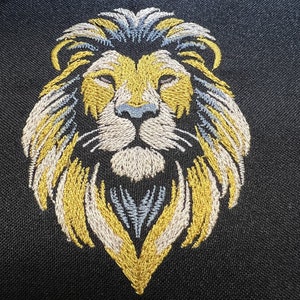 Sovereign Lion Majesty Embroidery Design - Royal Feline for Dark ...