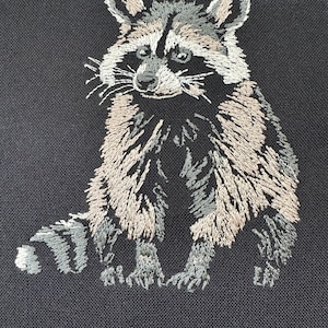 Realistic Raccoon Embroidery Design - Adorable and Detailed Embroidery ...